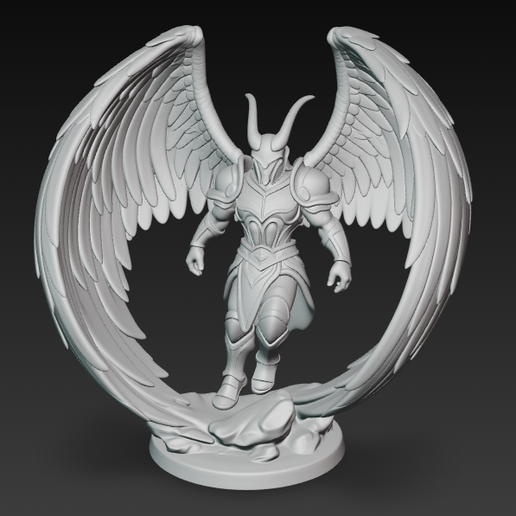 👼 Giant Winged Angel Warrior Miniature Statue 3D Printable STL・ STL ...