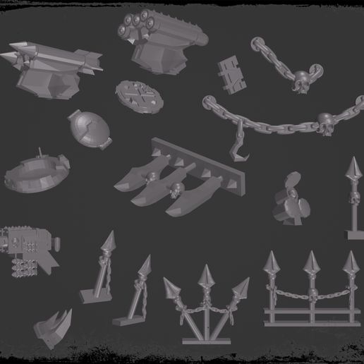🦏 Chaos Rhino apc transport truescale (rescaled) trims, spikes, chains ...