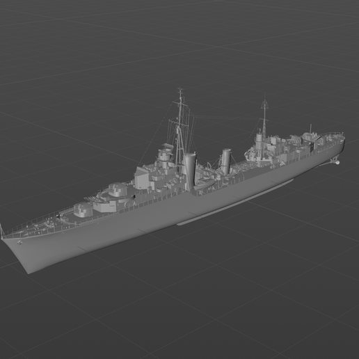 🚢 3D model of the Canadian destroyer Haida・ OBJ File for 3D printing・Cults