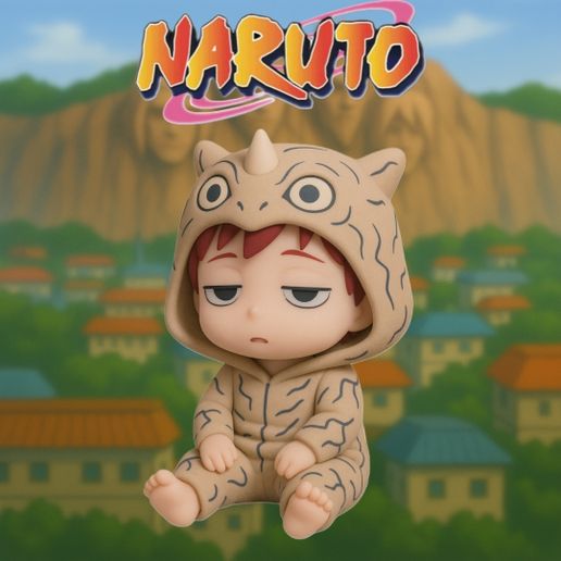 😪 Sleepy Chibi Gaara Shukaku Night Suit Naruto・ STL File for 3D ...