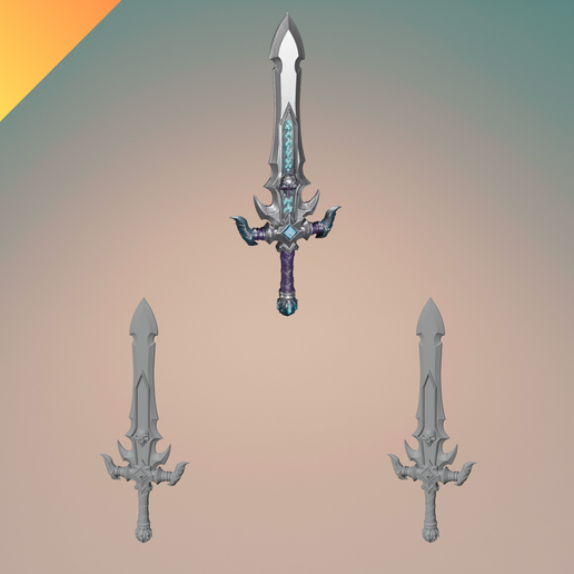 💀 Fantasy Skull Sword 3D Model – STL, OBJ, GLB – One-Piece Printable ...
