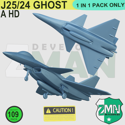 👻 J-25 GHOST ( STEALTH FIGHTER JET)・ STL File for 3D printing・Cults
