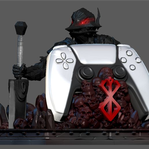 🗡️ BERSERK GUTS PS4 PS5 CONTROLLER HOLDER ANIME FANTASY CHARACTER 3D ...