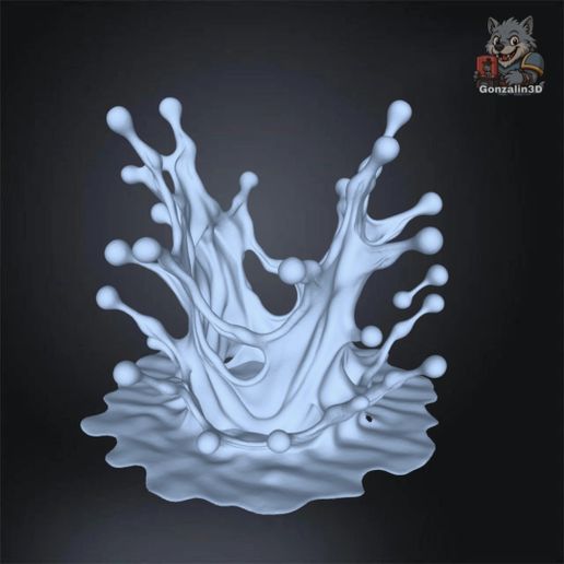 🚰 Moving Water Splash - 3D Effect・Free STL File for 3D printing・Cults