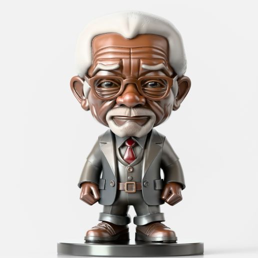 🆕 Morgan Freeman Chibi・ STL File for 3D printing・Cults