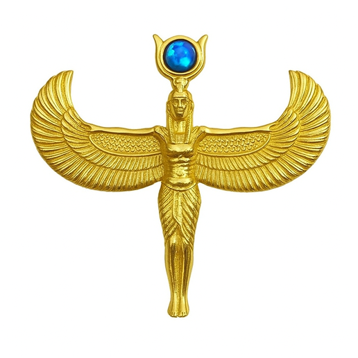 🗿 Egyptian winged goddess Isis sculpture and necklace・ STL File for 3D ...