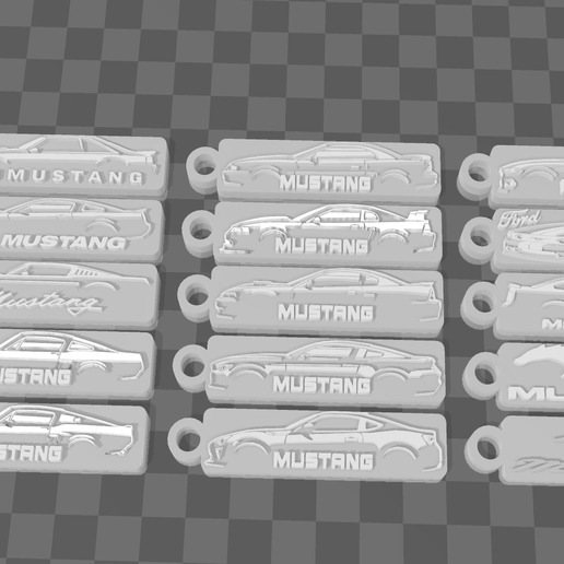 🚙 15 Ford Mustang Key Rings・ 3MF File for 3D printing・Cults