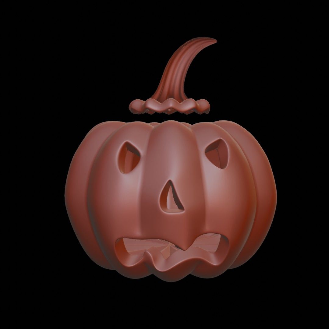 Download Obj File Halloween Pumpkin Jack Olantern • 3d Printer Model
