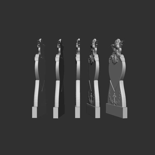 🪦 Memorial Tombstone with Angel・ STL File for 3D printing and CNC ...