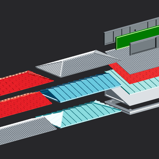 🏗️ Modular Building Roof Set・ 3D File for 3D printing・Cults