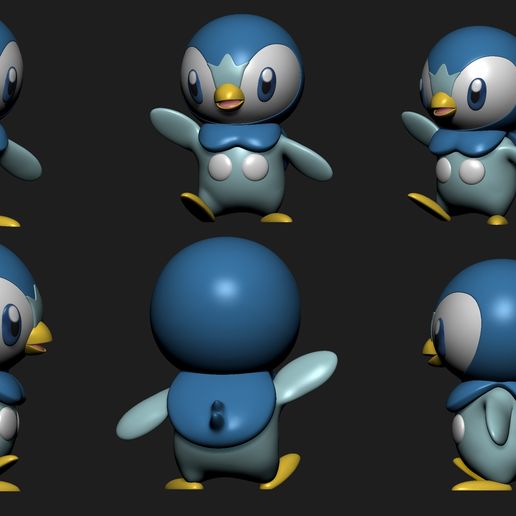 🐉 Pokemon - Piplup, Prinplup and Empoleon with 2 poses・ STL File for ・Cults