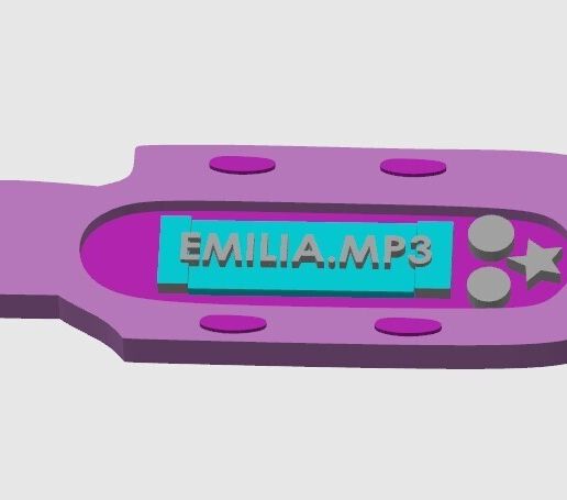 🗝️ Emilia Mernes MP3 Llavero y Sticker・Archivo STL para Impresión 3D・Cults