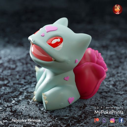🌹 Velentines Rose Bulbasaur - presupported starter pokemon・Archivo 3D ...