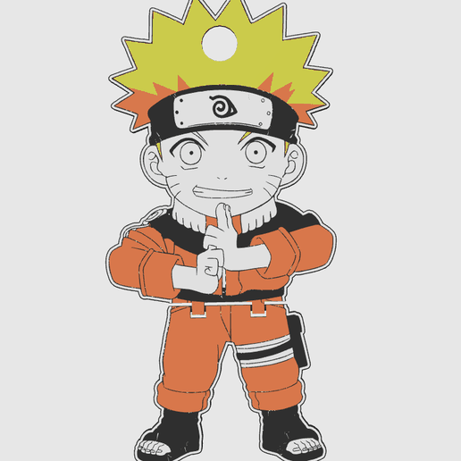 🔑 Naruto 2D flexi・Archivo STL para Impresión 3D・Cults