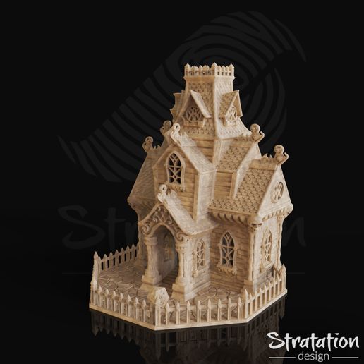 🎲 Macabre Mansion Dice Tower・ 3D File for 3D printing・Cults