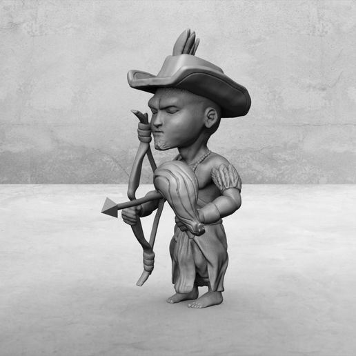 STL file Oxossi Cute Orixa 🗿 (OBJ)・3D printable model to download・Cults