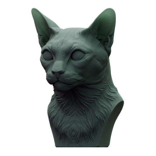 🐱 Siamese Cat Bust 03・ STL File for 3D printing・Cults
