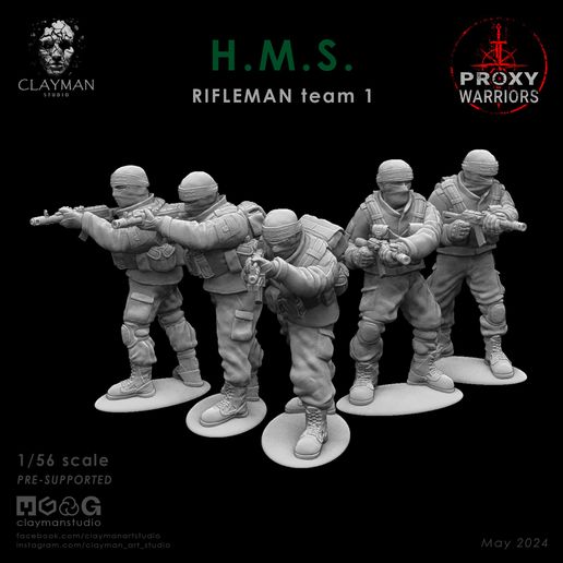 🫡 HMS RIFLEMAN Team 1 – 1/56 scale・ 3D File for 3D printing・Cults