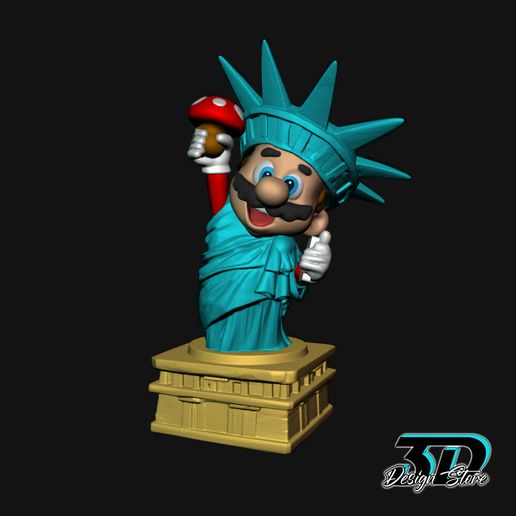 STL file mario statue of liberty 🗽 ・3D printable model to download・Cults