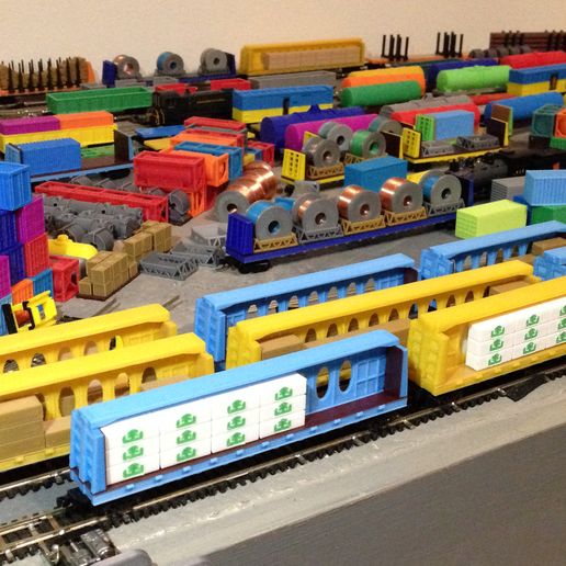STL file N scale Model Train Centerbeam Flat Car 40' / 50' / 60' / 73 ...