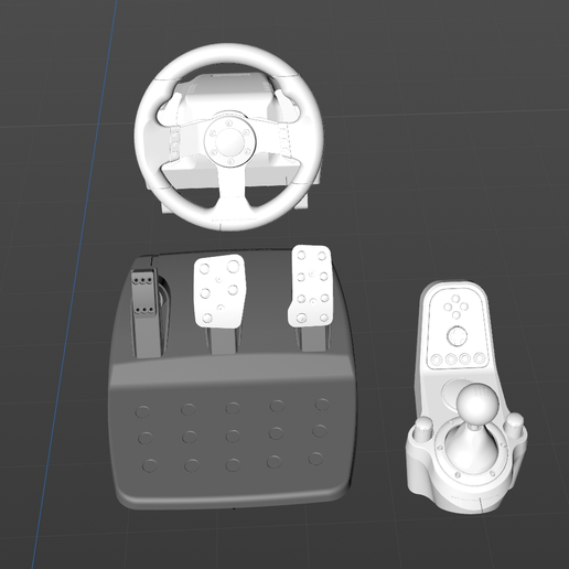 OBJ file Car Simulator G27 Transmission Game Steering Wheel Set 🚗 ・3D ...