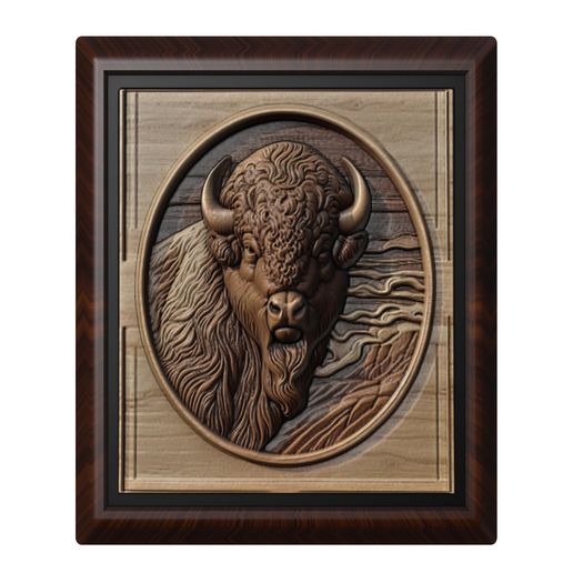 3D file Bison animal wall art relief wall decor 🦬 ・Model to download ...