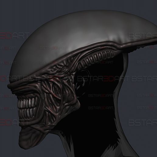 👽 Alien Xenomorph Mask - Halloween Cosplay・ STL File for 3D printing・Cults