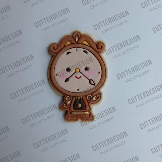 🕰️ Cogsworth Clock Cookie Cutter・Impresión 3D・Cults