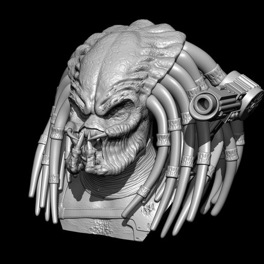 👤 Predator bust with Bio Mask and weapon・ 3D File for ・Cults