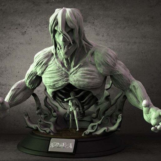 3D file attack on titan eren transformation 👾 ・3D printing design to ...