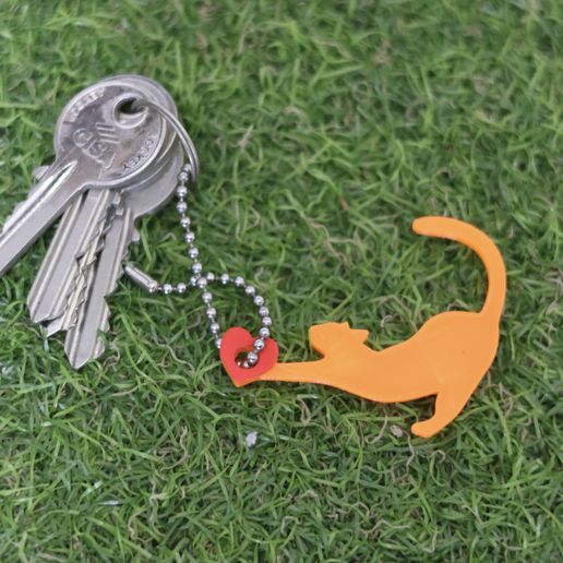 🐱 Cute Cat keychain (print in place) stl file for 3d printing.・Free STL ...
