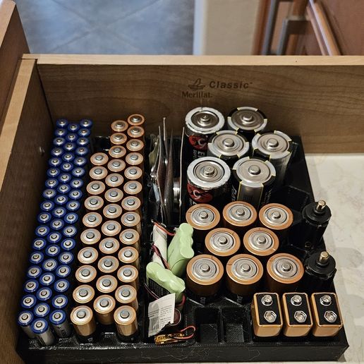 🔋 Drawer Battery Organizer・Free 3D File for ・Cults