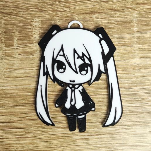 🗝️ Hatsune Miku Keychain・ STL File for 3D printing・Cults