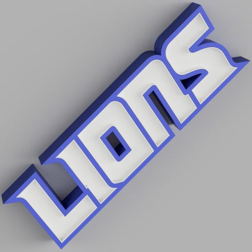 🔦 Logo DETROIT LIONS - LED LAMP・ 3D File for 3D printing・Cults