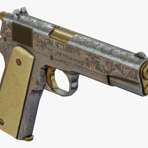 3D file Pistol with Engravings 🔫 ・3D print object to download・Cults