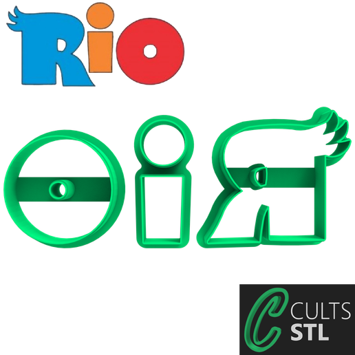 🍽️ CORTADOR RIO LOGO - 3,5cm・ STL File for 3D printing・Cults