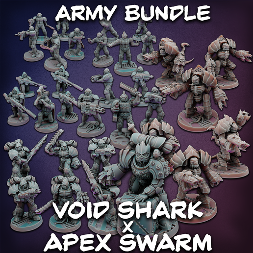 🦈 Void Shark x Apex Swarm Army Bundle・ 3D File for 3D printing・Cults