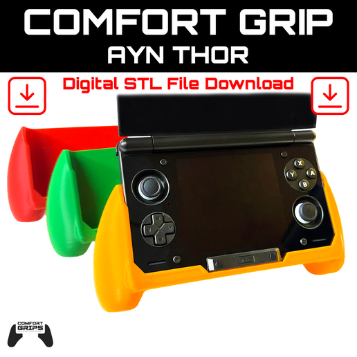 📁 Funda AYN Thor Ergonomic Comfort Grip・Archivo STL para Impresión 3D・Cults