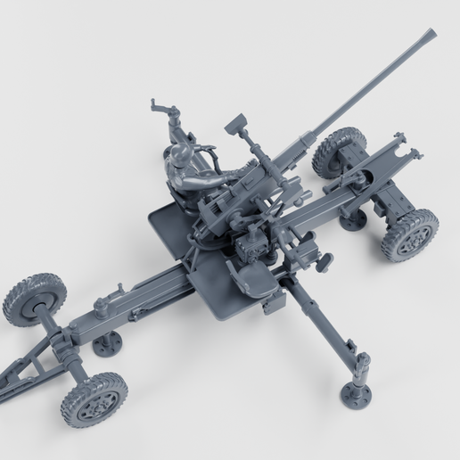 🔫 AA gun Bofors 40mm Flak 28 (Sweden+Germany, WW2)・ 3D File for 3D ...