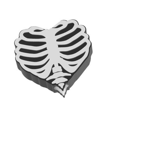 💜 Ribcage Heart Straw Topper 2 sizes 3MF File included・ 3D File for 3D ...