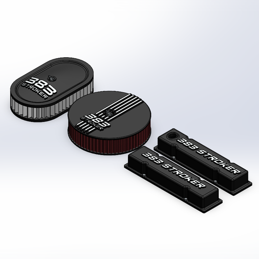 🎲 1/24 Scale SBC 383 Stroker Detail Parts・ STL File for ・Cults