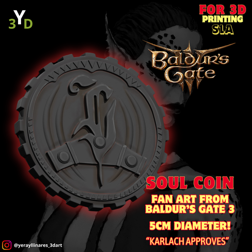 🪙 Baldur's Gate 3 Soul Coin - 3D Model for SLA Printing・ STL File for ...