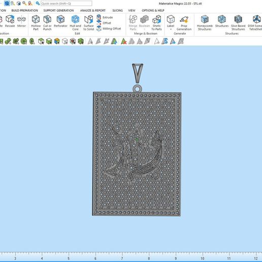 STL file Allah Islamic Diamond Pendant - 0074 💎 (OBJ)・3D printable ...
