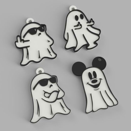 STL file GHOSTS SET - MIDDLE FINGER BOO - HALLOWEEN PARTY 🎃 ・3D printer ...