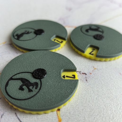 🐉 Unmatched Jurassic Park – Raptors Life Counters (STL + Painted 3MF ...