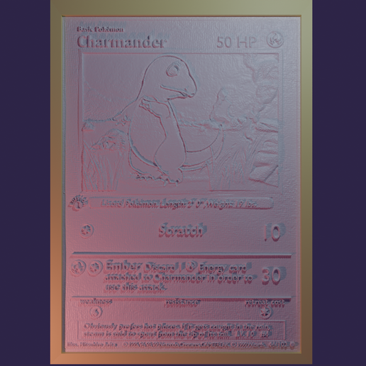 🎨 Charmander TCG - lithophany・Free STL File for ・Cults