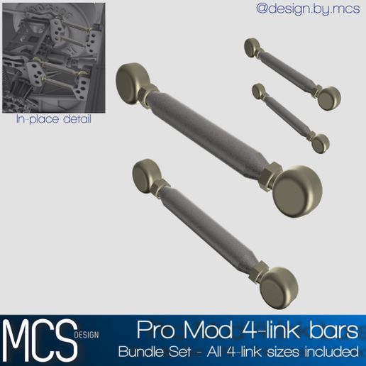 🔗 Drag 4 Link rear suspension bars BUNDLE SET・Free STL File for 3D ...
