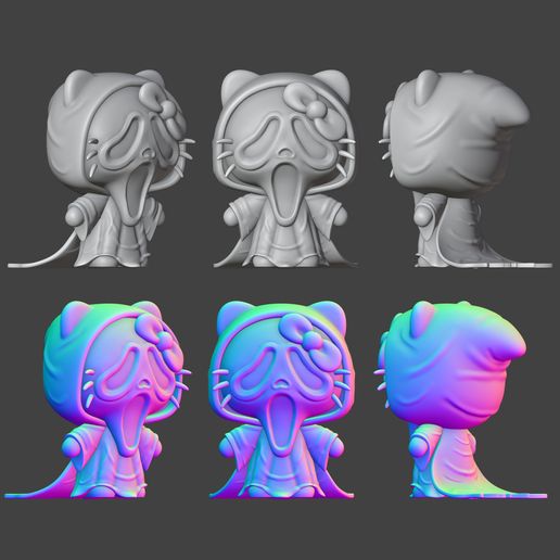 👋 HELLO KITTY SCREAM HALLOWEEN・ STL File for 3D printing・Cults