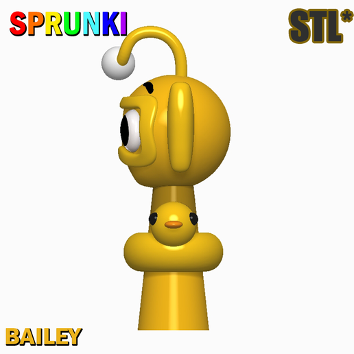 🧸 Sprunki B Bailey STL 3D Model Character Fanart Incredibox・ STL File ...