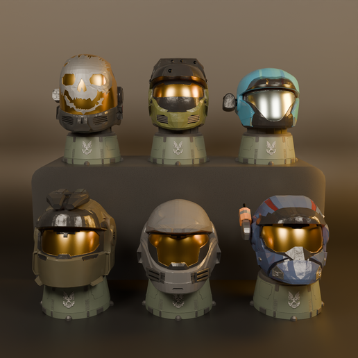 😇 HALO REACH MINIS - HELMETS | FULL NOBLE TEAM・Free STL File for 3D ...